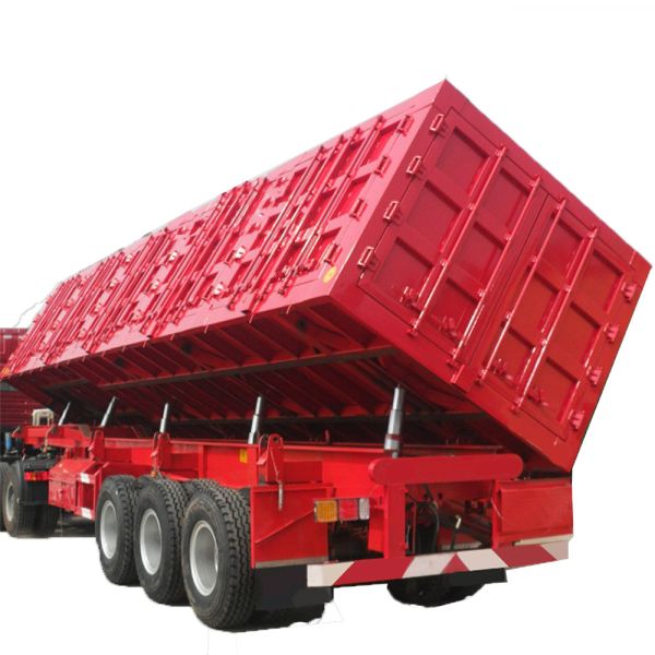 Quality 12000X2500X1500mm Tri-Axles Tipper/Side Dump Semi Trailer with HYVA Hydraulic Cylinder for sale