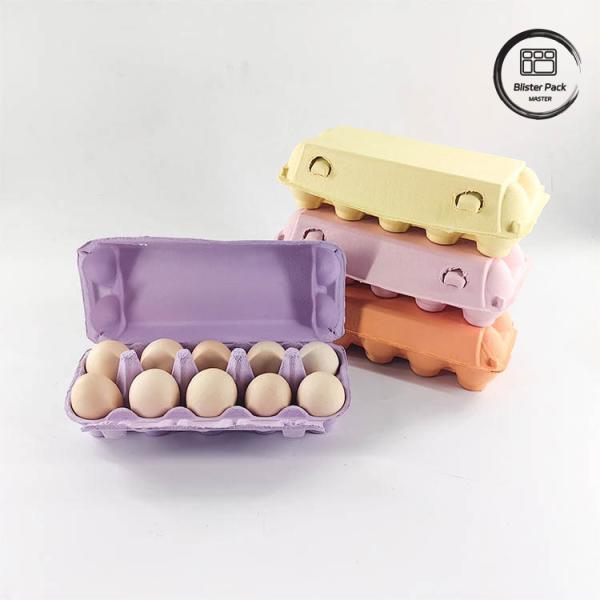 Quality Custom Eco Quail Egg Packaging 12 6 4 Paper Pulp Box Egg Cartons For Chicken for sale