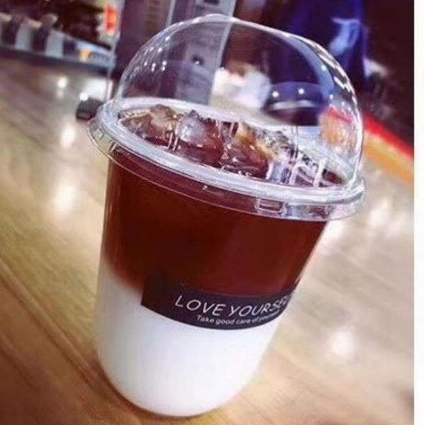 Quality Dome Compostable Coffee Lids For Pet Cups , Plastic Dome Lids 90mm Transparent for sale