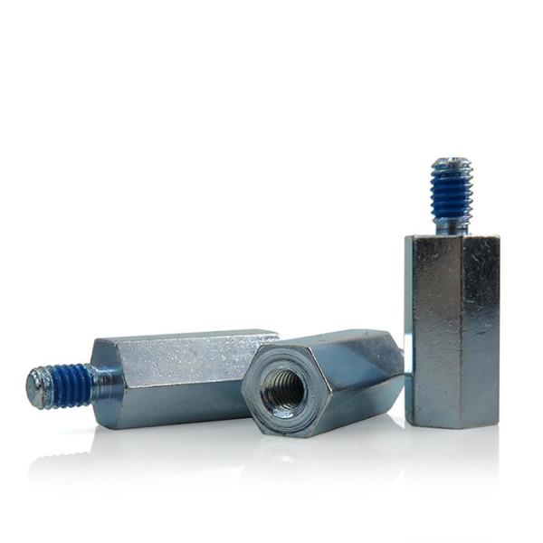 Quality Blue Zinc Finish Carbon Steel M4 Hex Standoff 44mm Length with Machine Thread for sale