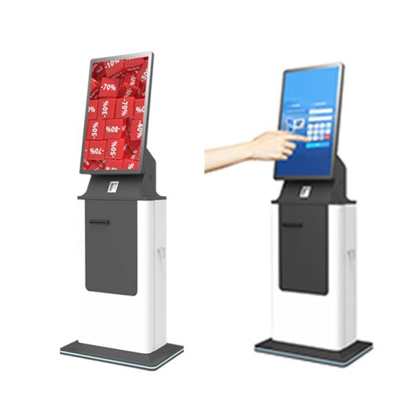 Quality High Capacity Bill Acceptor Self Service Kiosk Terminal with 32Inch Capacitive Touch Screen and QR Code Scanner for sale