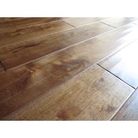 Quality Birch Solid hardwood Flooring, handscraped with chatter mark and stained color for sale