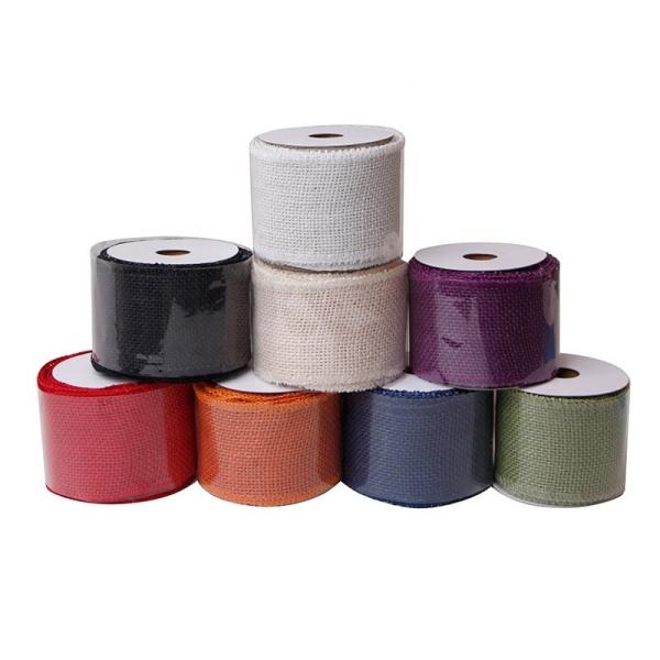 Quality 2.5 Inch Christmas Wired Burlap Ribbon Support OEM ODM for Holiday Decoration from MSD for sale