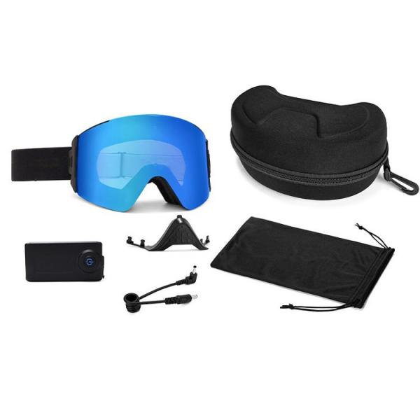 Quality Logo Customized Logo Removable Nose Guard Magnetic Heated Ski Goggles with Side for sale
