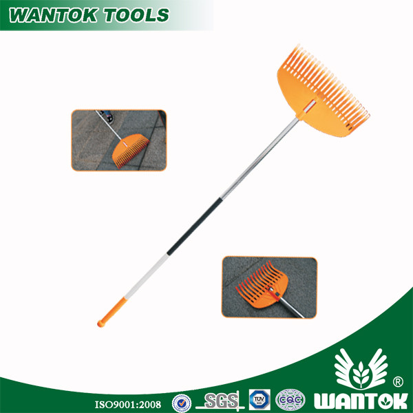 Quality Telescopic Aluminium Handle Plastic Garden Rake for Easy Leaf and Debris for sale