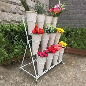 Quality Factory Customized Color Size Florist Shelf Flower Bucket Display Stand Flower for sale