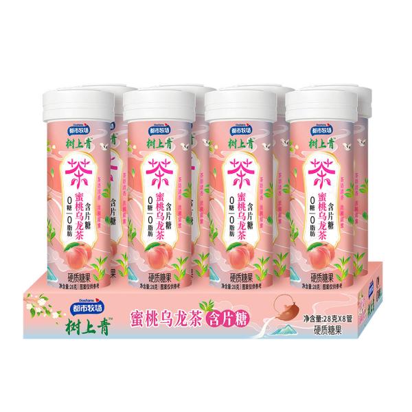 Quality Healthy And Delicious Peach Oolong Tea Flavor Low Calorie Candy Factory for sale