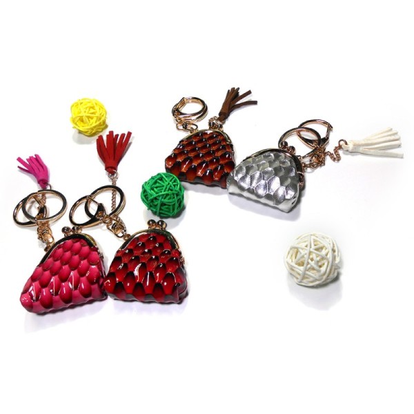 Quality Smooth Surface Mini Coin Purse Keyring for sale