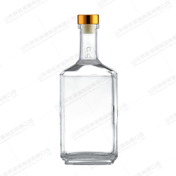 Quality Customized Logo Clear Glass Bottle for Gin Whisky Rum Tequila Vodka 500ml 750ml 700ml for sale
