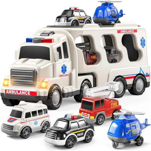 Quality Friction Toy Style Emergency Rescue Vehicle Toddler Truck Toys Birthday Gifts for Girls Age 3-9 for sale