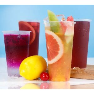 Quality Printed Drinking Plastic Disposable Cup 500ml PP Modern for sale