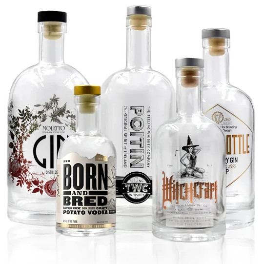 Quality Top-Rated Glass Liquor Bottle 750ml with Embossed Logo and Acceptable Customer's Logo for sale