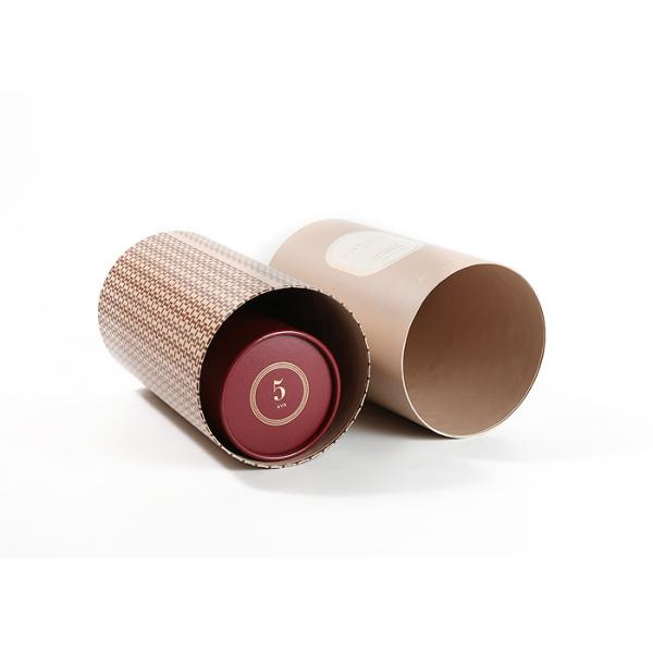 Quality Handmade Empty Eco Friendly Candle Boxes , Rigid Cylinder Round Cardboard Gift for sale