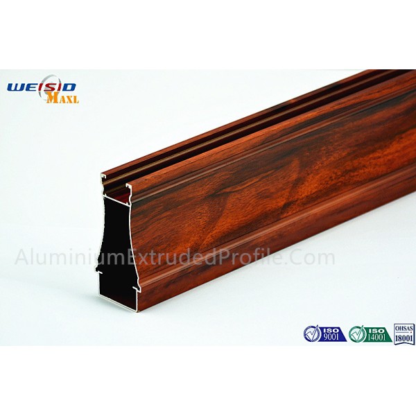 Quality Structural AA6063 T5 Window Aluminium Frame Wood Grain Surface for sale