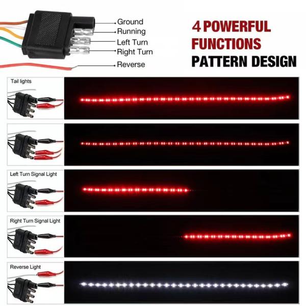 Quality 60 Inch Pickup Light Strip Two Row 216 LED Taillight Highlights Steering Brakes for sale