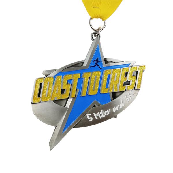 Quality Die Casting Star Shaped Medal with Lacquer Baked for sale
