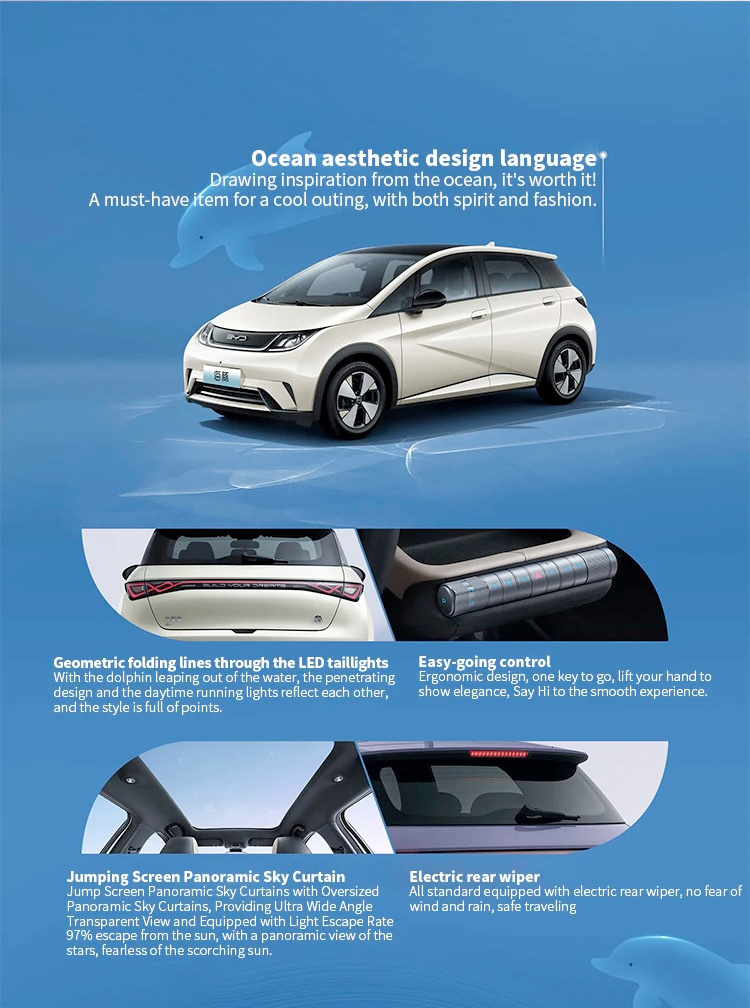 Made in China High Speed Smart 5 Seat Pure Electric Car Byd Dolphin EV Flagship New Electric Vehicle
