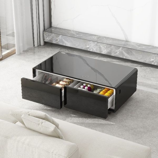 Quality Stylish Morden Simple Style Coffee Table with Music Player and Fridge Freezer Storage for sale
