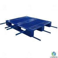 Quality 3 Runners Heavy Duty Industrial Plastic Pallets With Reinforced Steel 1200*1000 for sale