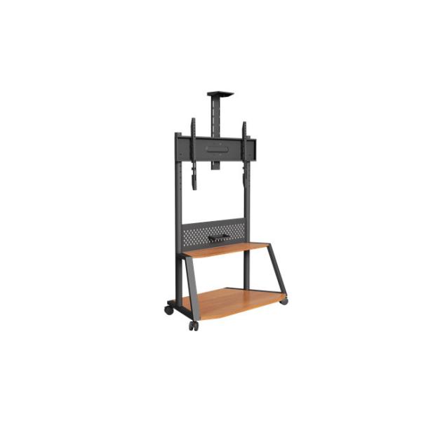 Quality Mobile Vesa Mount Floor Stand Mobile Tv Stand With Shelves VESA 800x400mm for sale