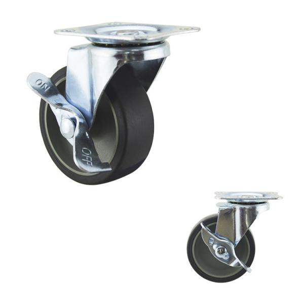 Quality Thermoplastic Rubber Wheel Light Duty Casters 50kg Load Capacity for sale