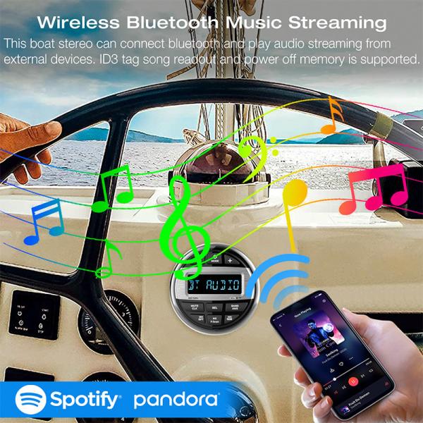 Quality GRANDnavi Universal Marine Stereo Single Din Waterproof Level IPX5 MP3 for sale