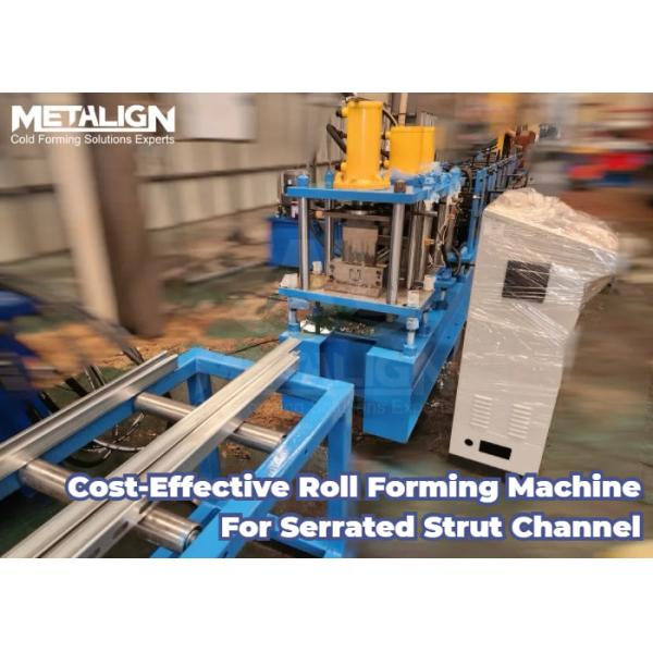 Quality 15Kw Strut Channel Roll Forming Machine Hydraulic Punching And Adjustable Guide for sale