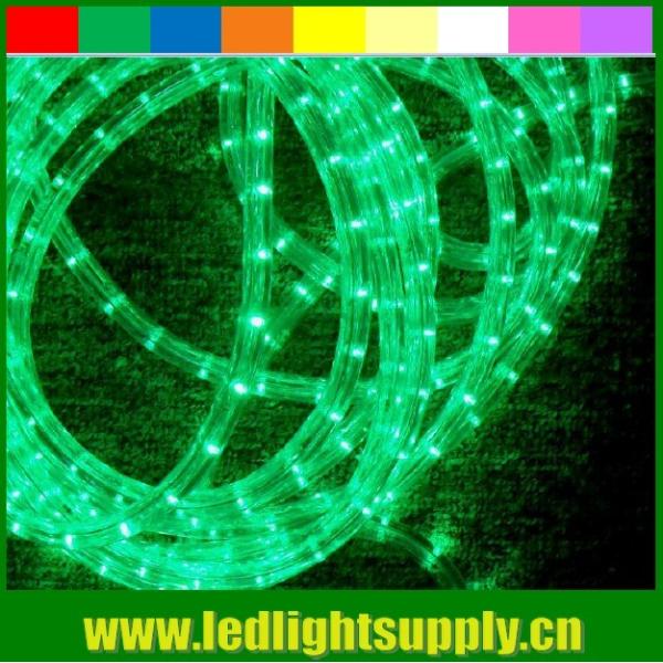 Quality 1/2'' 2 wire round christmas decoration led rope lighting green for sale