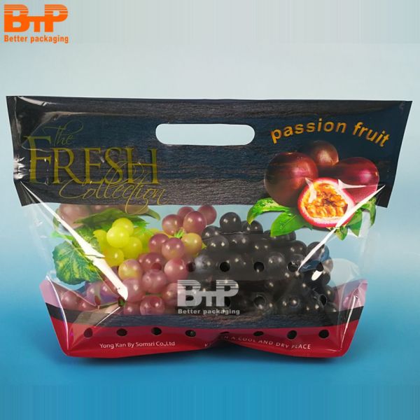 Quality Promotion Custom Transparent OPP/CPP Cherry Tomato Grape Fruit Vegetable Plastic Packaging Bags with Zipper for sale