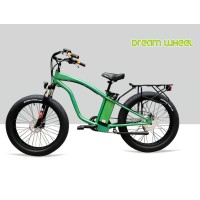 Quality 9 Speed Electric Beach Cruiser Bikes With Rear Carrier Lights MTB Suspension for sale