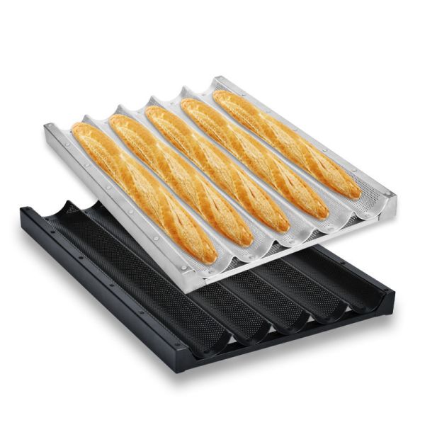 Quality Multi-Size Food Grade Non Stick 5 Waves Baguette Baking Pan Customization for sale
