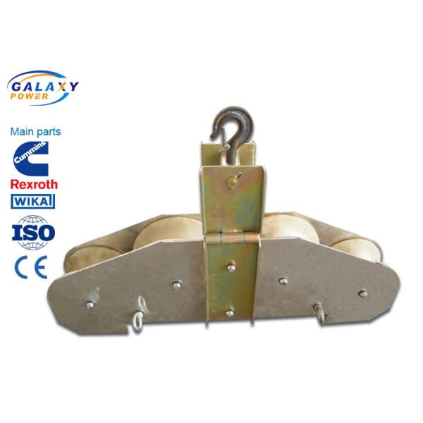 Quality 4 Nylon Wheel Cable Wire Rope Pulley Block , 80mm Thickness Wire Pulling Blocks for sale