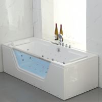 Quality 1700x800x580mm Rectangular Acrylic Whirlpool Massage Bathtub Affordable Shipping for sale