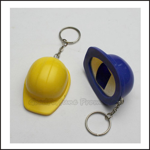 Quality printed logo working hard cap hat shape bottle opener keychain keyrings gifts for sale