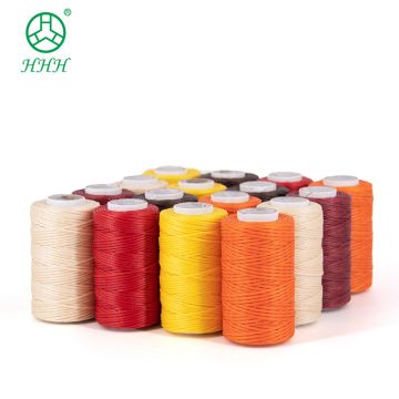 Quality 0.8mm Flat Waxed Polyester Stitching Thread for Leather Product Sewing and for sale