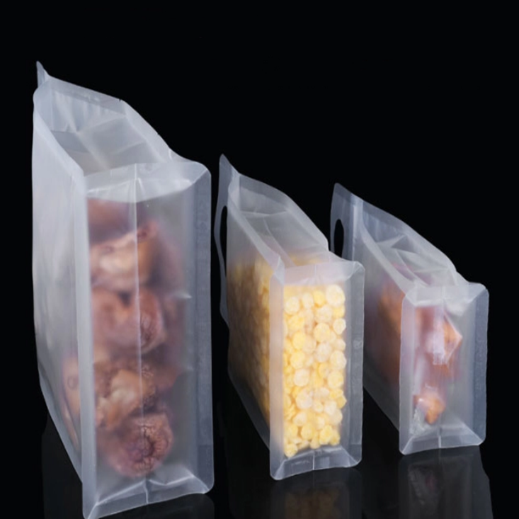 Quality Customizable Frosted Stand-Up Pouch square bottom Bag For Food Packaging for sale