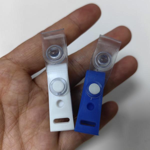 Quality Exclusive Blue White ID Badge Holder Clip Plastic Hanging Clip for sale