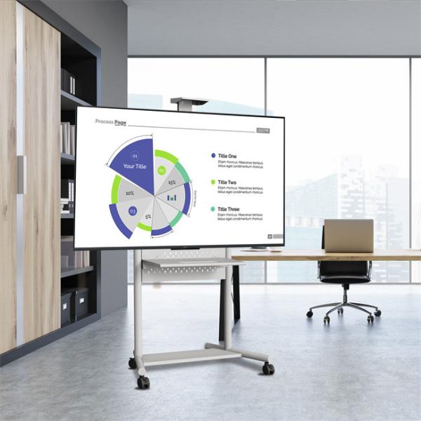 Quality Metal Flat Panel  TV Cart Adjustable Height For 40 - 75 Inch Flat Screen Lcd Led Oled Tvs for sale