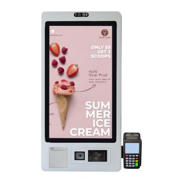 Quality Capacitive Touch Screen Restaurant Ordering Kiosk Machine Self Service Payment for sale