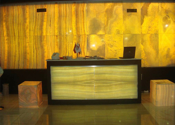 Quality Yellow Onyx Bacstone Glass Panel 1-2MM Thin Stone for sale