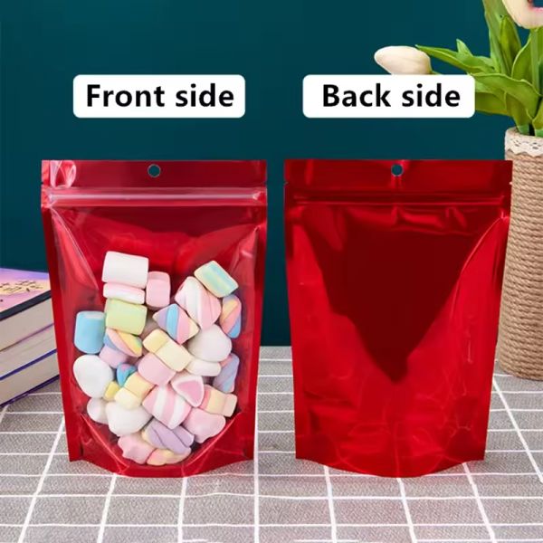 Quality Premium Stand up Pouch Clear Resealable Plastic Zip Lock Bag for Snacks Candy for sale