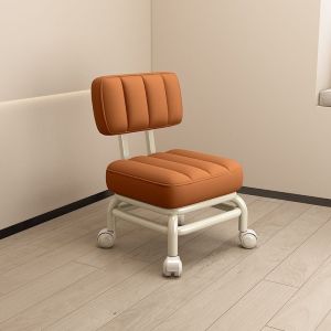Quality Soft Padded Short Stool With Backrest Light Luxury And Simple Style for sale