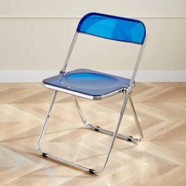 Quality Green Blue Acrylic Foldable Chair Adjustable Clear Plastic Folding Chair for sale