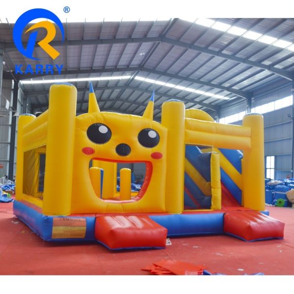Quality OEM Accepted Design Pikachu Inflatable Bouncer Air Water Slide Jumping Bouncy for sale