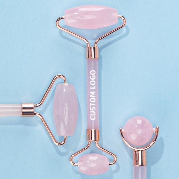 Quality Anti Aging Face Jade Roller Set Rose Quartz Massage Roller for sale