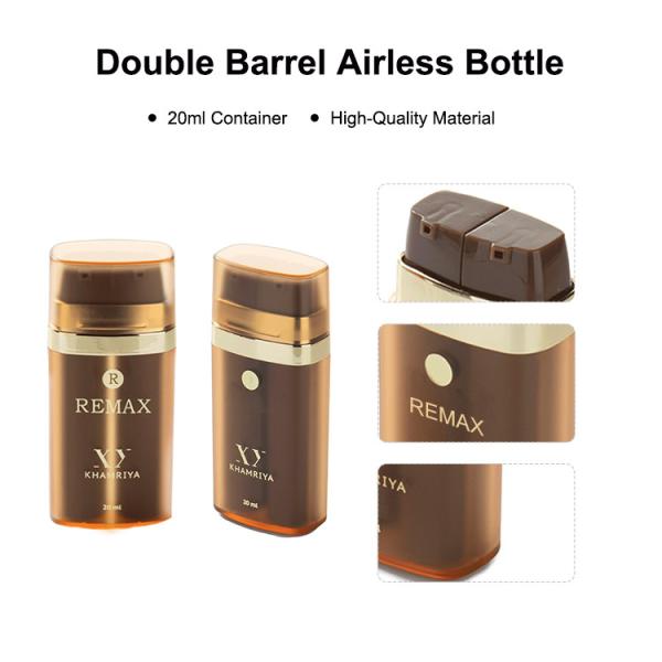 Quality 20ml Plastic Brown Rectangle Frosted With Brown Transparent Lid For Empty for sale