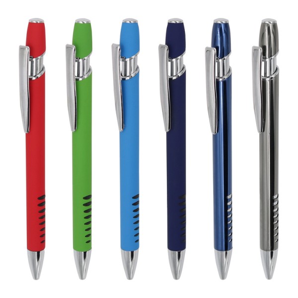 Quality Stylish Press Metal Ballpoint Pen Click Soft Touch Promotional Aluminum Ball Pen for sale