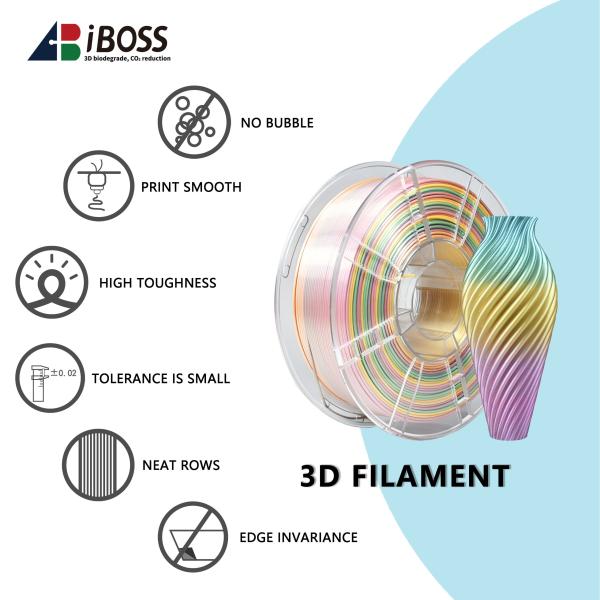 Quality PLA Silk Rainbow Filament Toughness Enhanced 3D Print Rainbow Filament for sale