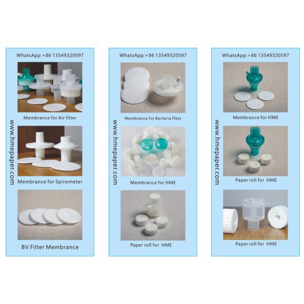 Quality 2.5mm Thickness Disposable Anesthesia Respiratory Filter Paper For HME Filter BV for sale