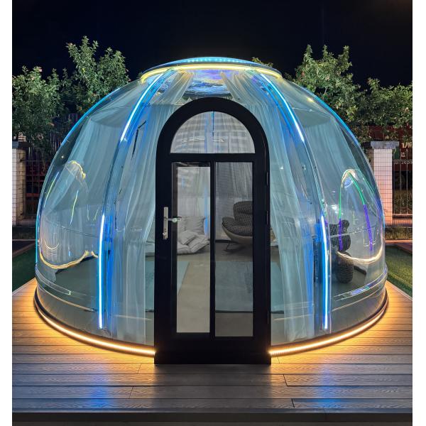 Quality Outdoor Inflatable Steel and PC Material Bubble Lodge for Camping Hotel Villa or Star Dome Room-Green House for sale